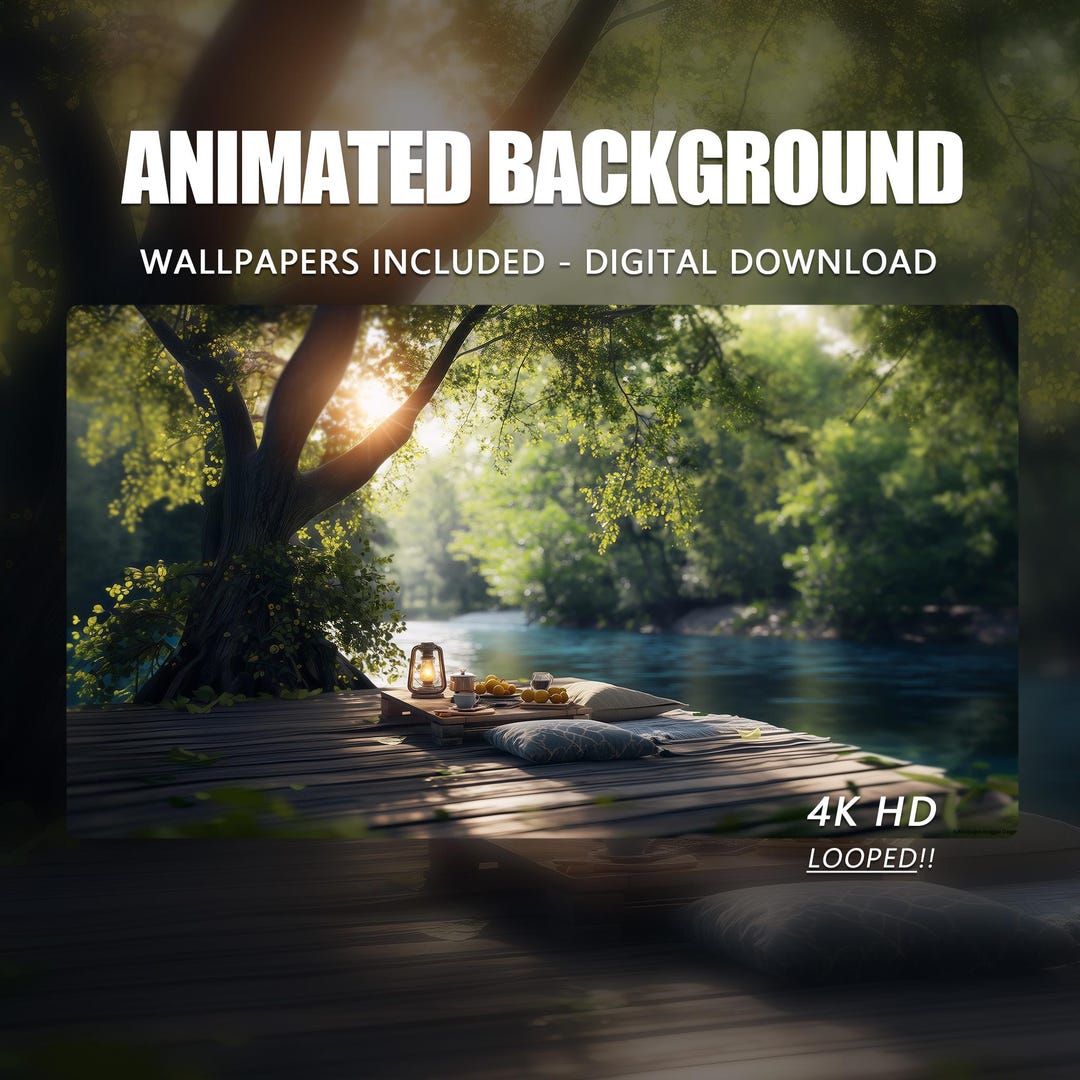 Animated Background, Zen Waterfront, Calming Nature for Meditation and ...