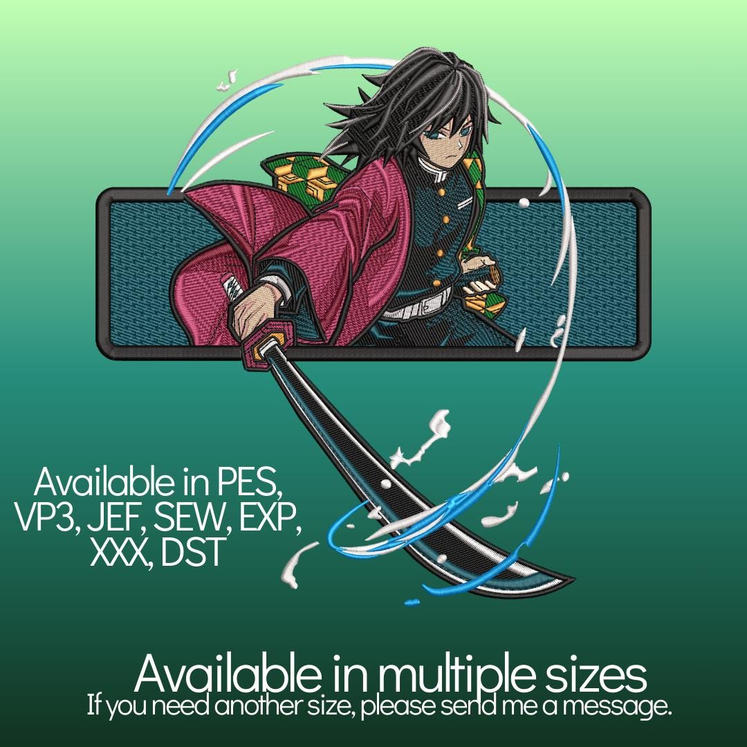 Anime Character Inspired Embroidery Design Files (pes, Vp3, Jef; Exp ...