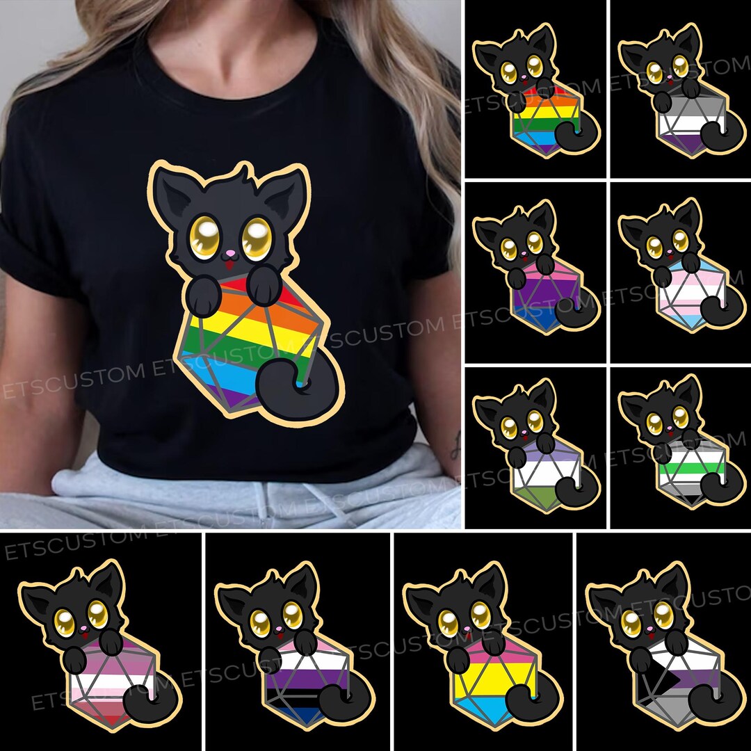 Bundle Cats Dnd PNG, Cute Dungeons and Cats PNG, D20 Dice Cat Printable ...