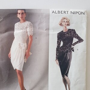 Vogue American Designer Sewing Pattern Dress W Tulip Skirt & Lace ...