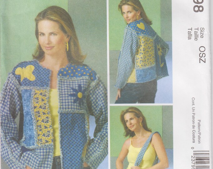 Vintage Sewing Pattern for Women's Chenille Patchwork Jacket and Tote ...