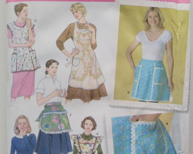 Apron Pattern UNCUT Sewing Pattern for Full Apron or Half Apron Sizes S ...