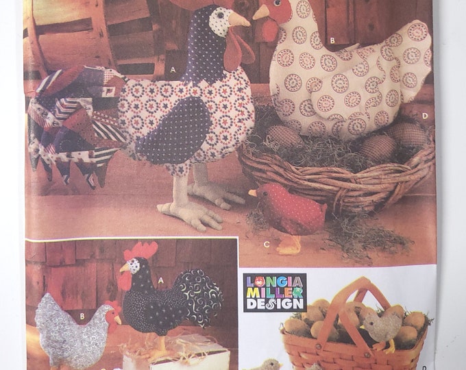 Stuffed Chickens Pattern UNCUT Vintage Sewing Pattern for Chicken ...