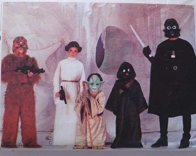 Teen Star Wars Costumes Sewing Pattern UNCUT - 80s - Chewbacca, Leia ...
