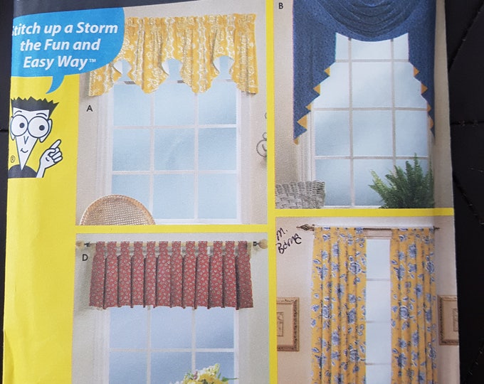 UNCUT Sewing Pattern for Curtains, Valances and Panels Window Dressing ...