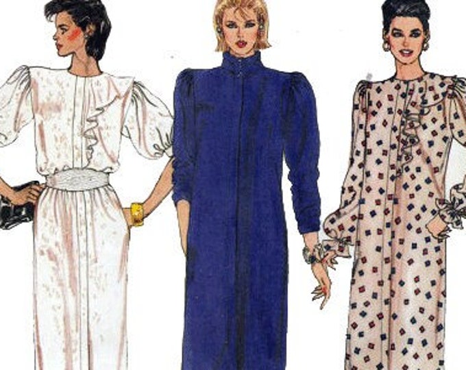 VOGUE Dress Sewing Pattern 80s Ruffled Bodice Maxi Dress Vogue Basic ...