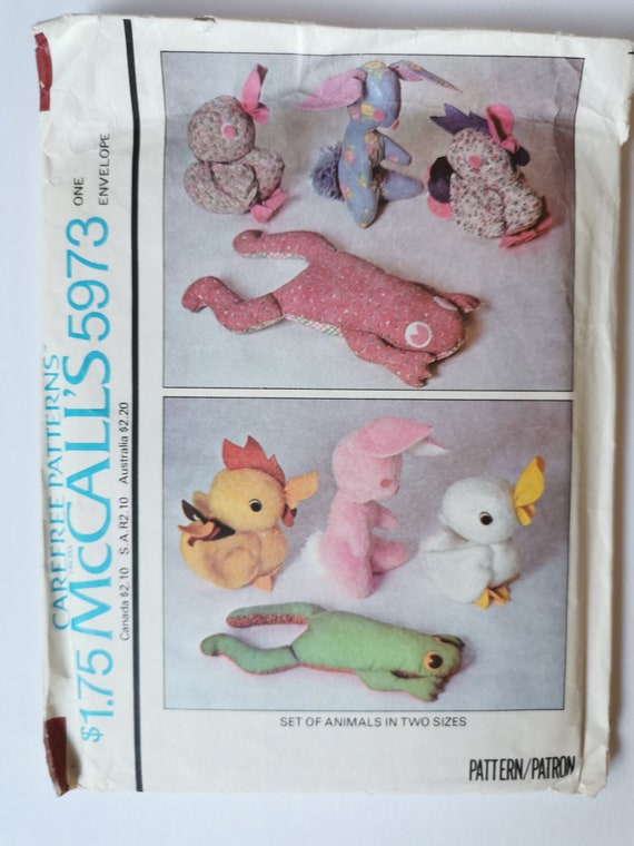 Vintage Soft Toy Pattern Vintage Sewing Pattern for Stuffed | Etsy