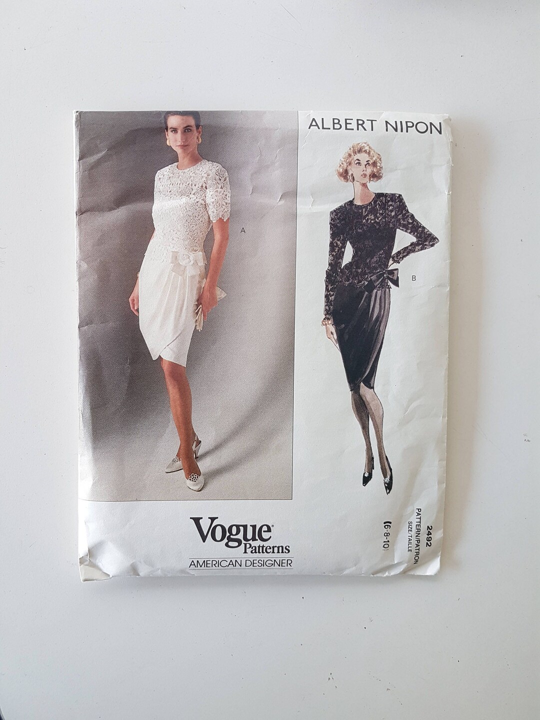 Vogue American Designer Sewing Pattern Dress W Tulip Skirt & Lace ...