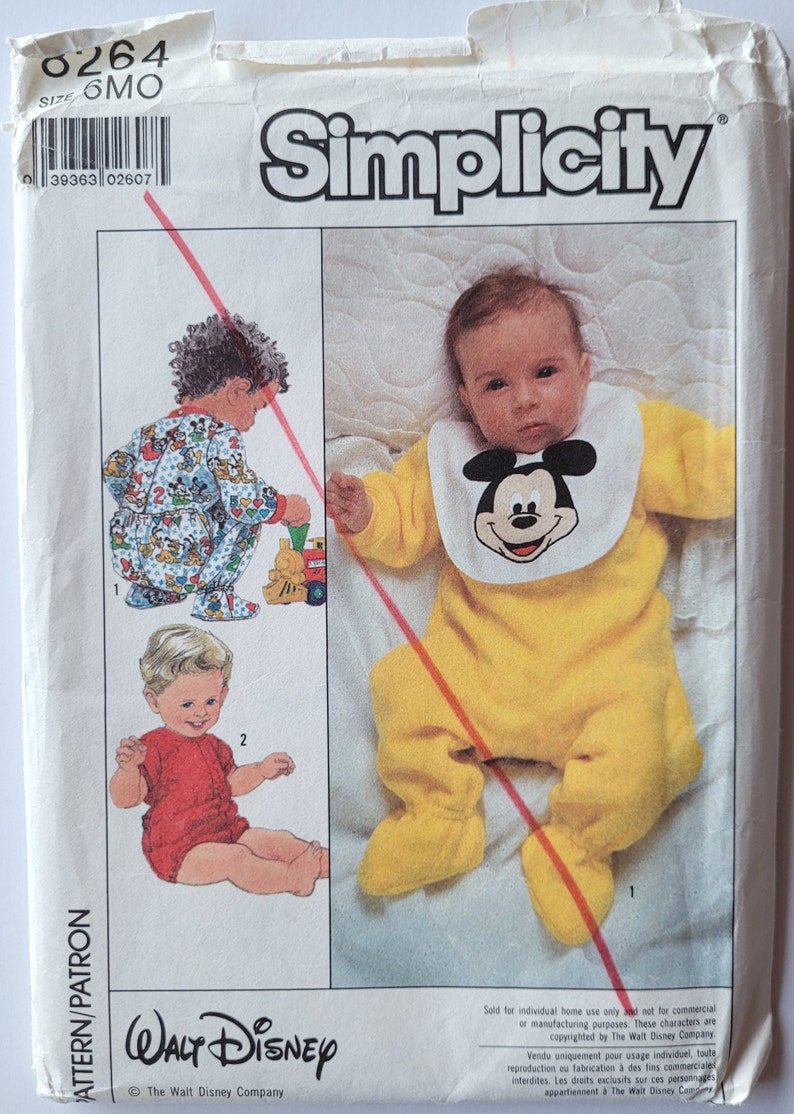 UNCUT Sewing Pattern for Walt Disney Baby Sleeper and Bib With - Etsy