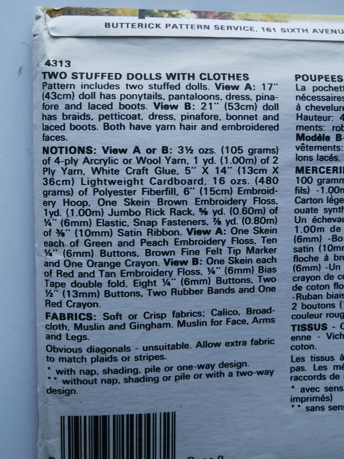 Rag Doll Pattern UNCUT Vintage Sewing Pattern for Two | Etsy