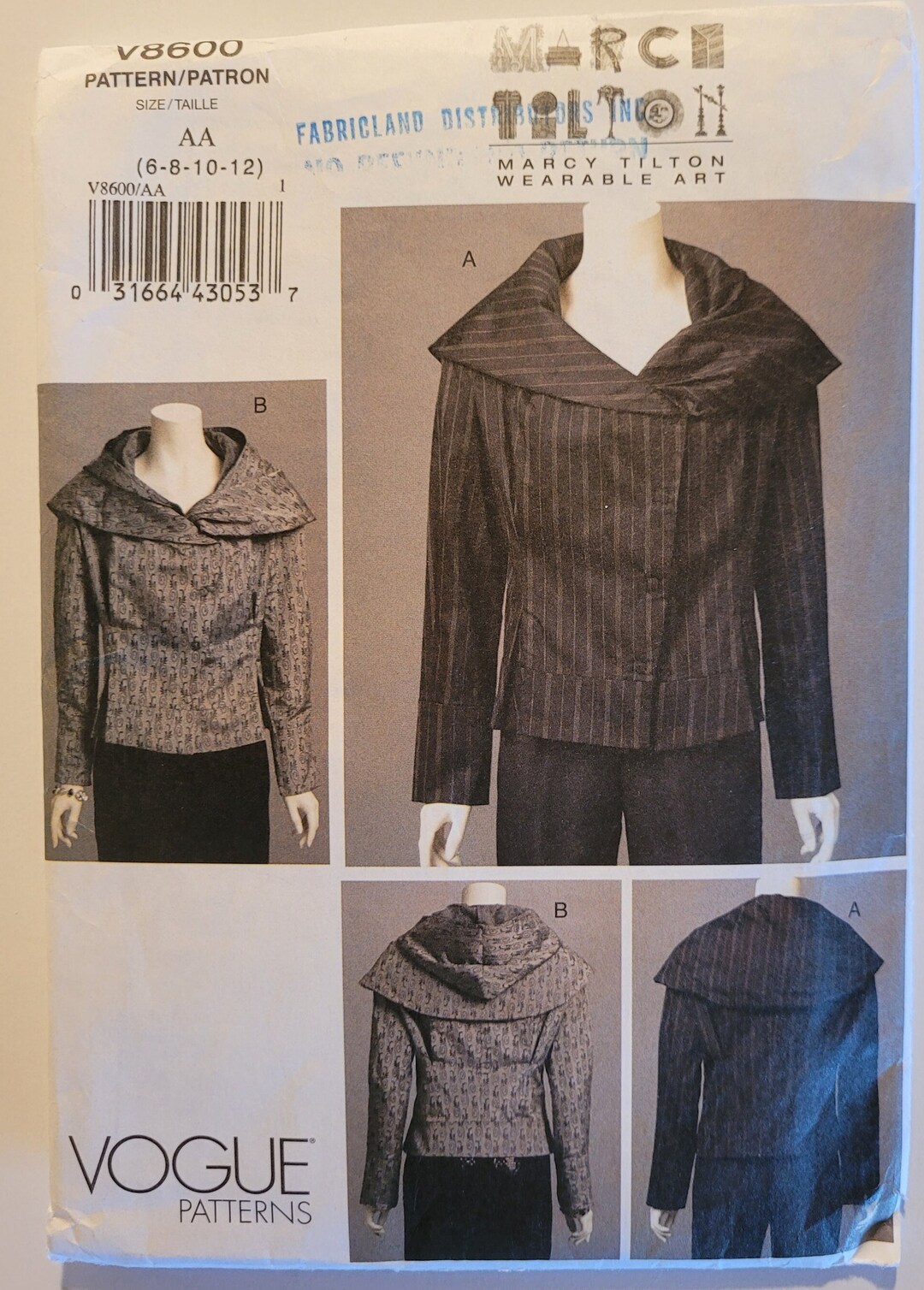 Easy Jacket Pattern Sewing Pattern for Marcy Tilton Jacket With ...