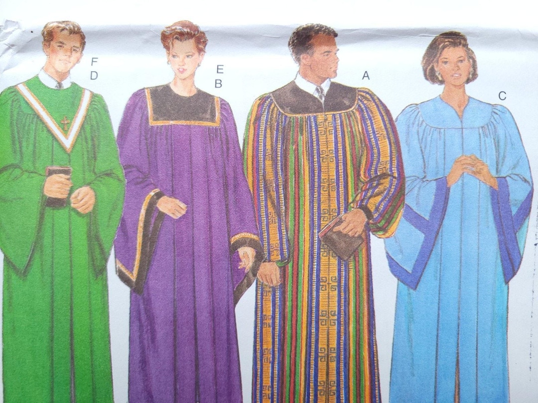 UNCUT Sewing Pattern for Choir, Church, & Academic Robes, Butterick ...