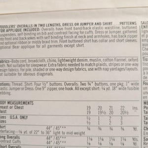 UNCUT Sewing Pattern for Boy Girl Overalls and Dress, Playsuit, Jumper ...