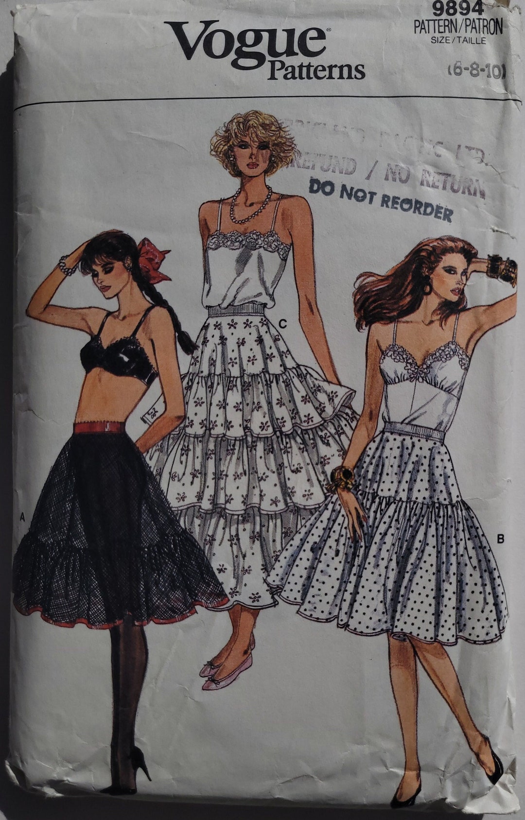 Petticoat Pattern - Vintage Sewing Pattern for Flared Petticoat With ...