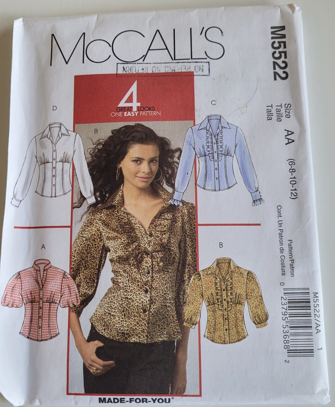 Blouse Pattern Sewing Pattern for Form-fitting Princess Seam Stand up ...