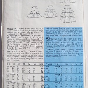 Petticoat Pattern Vintage Sewing Pattern for Flared Petticoat With ...