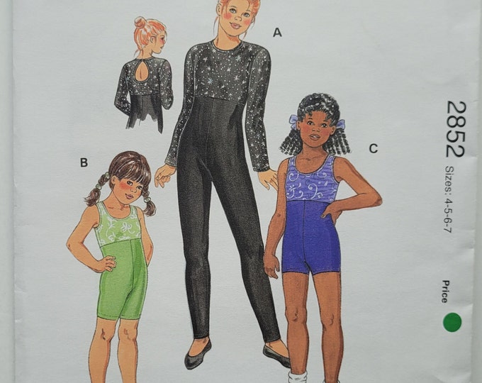 Children's Sewing Pattern for Vintage Gymnastics Dance Unitard With ...