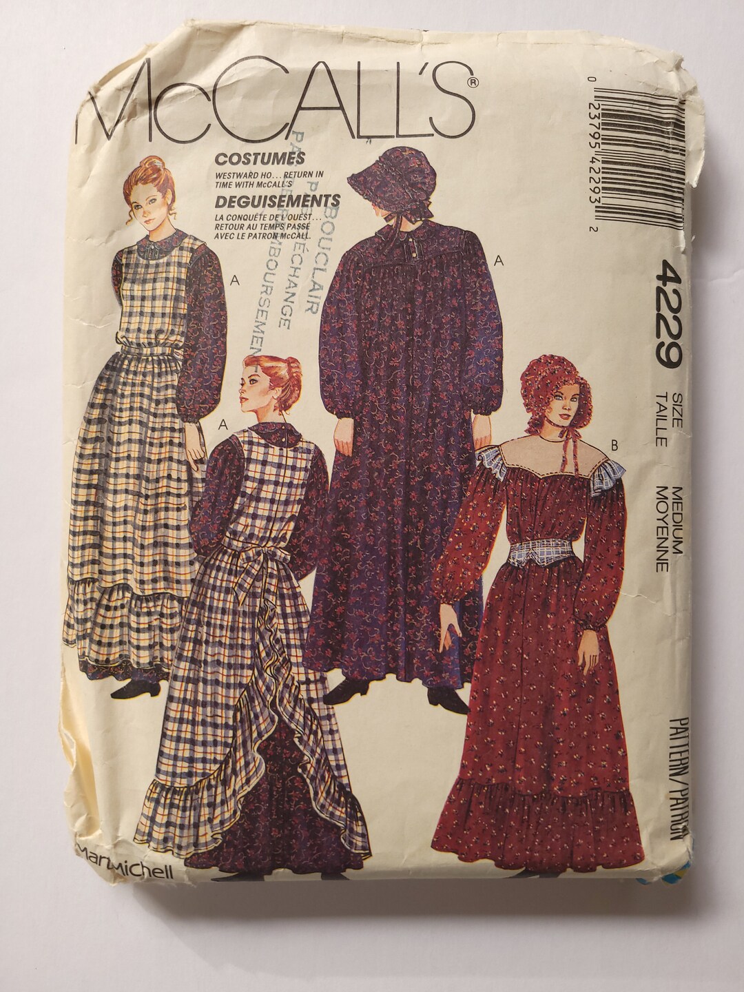 Mccalls 4229 UNCUT Vintage 80s Sewing Pattern, Historical Dress ...