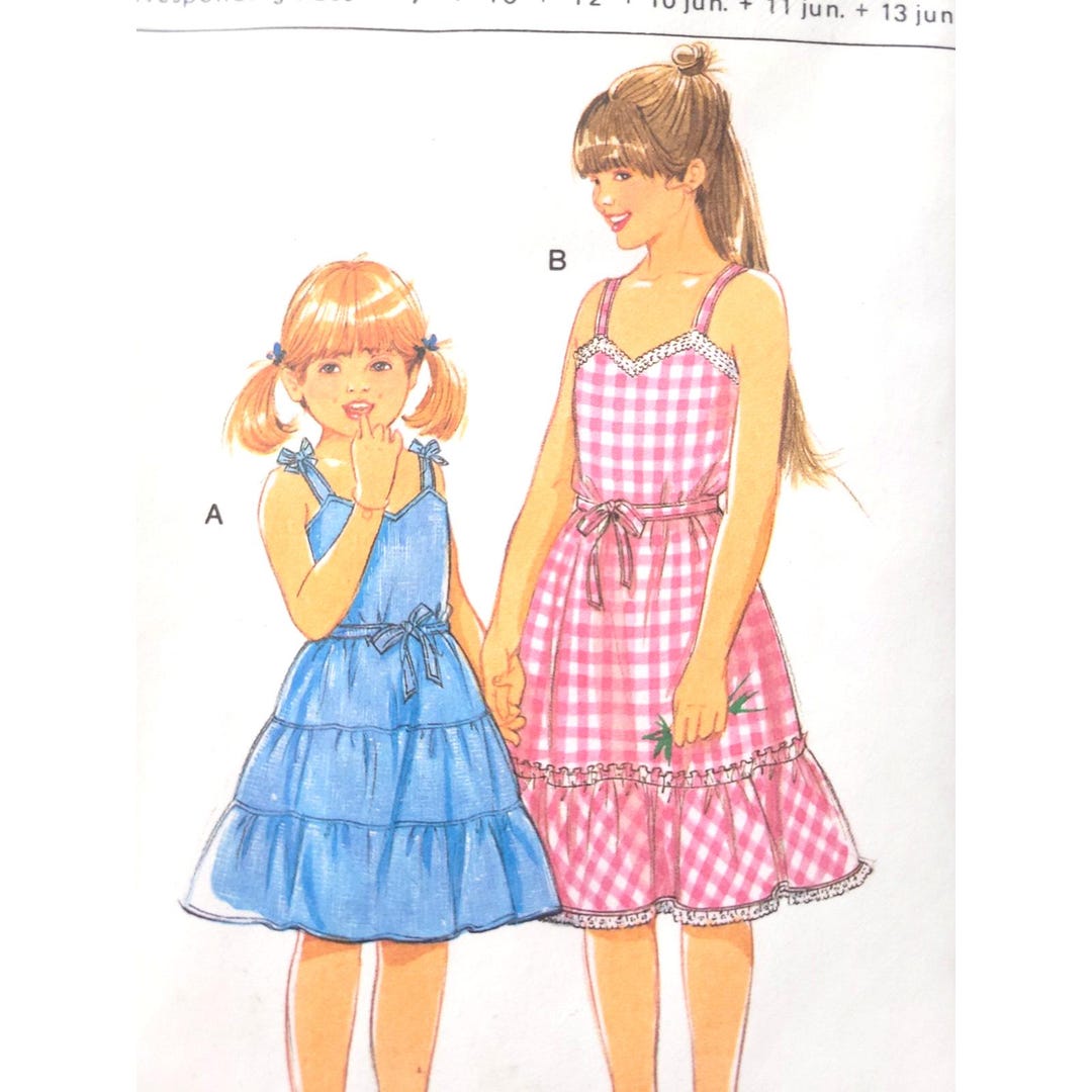 Sewing Pattern for Kids' & Tween Sun Dress With Tiered Skirt, Sundress ...