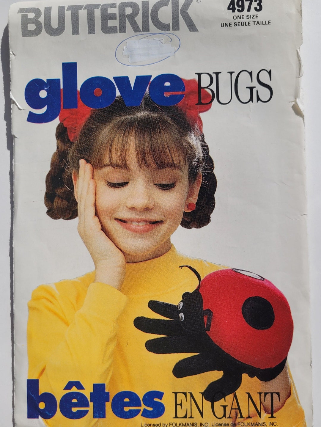 Glove Bug Pattern - Vintage Sewing Pattern for Ladybug Gloves ...