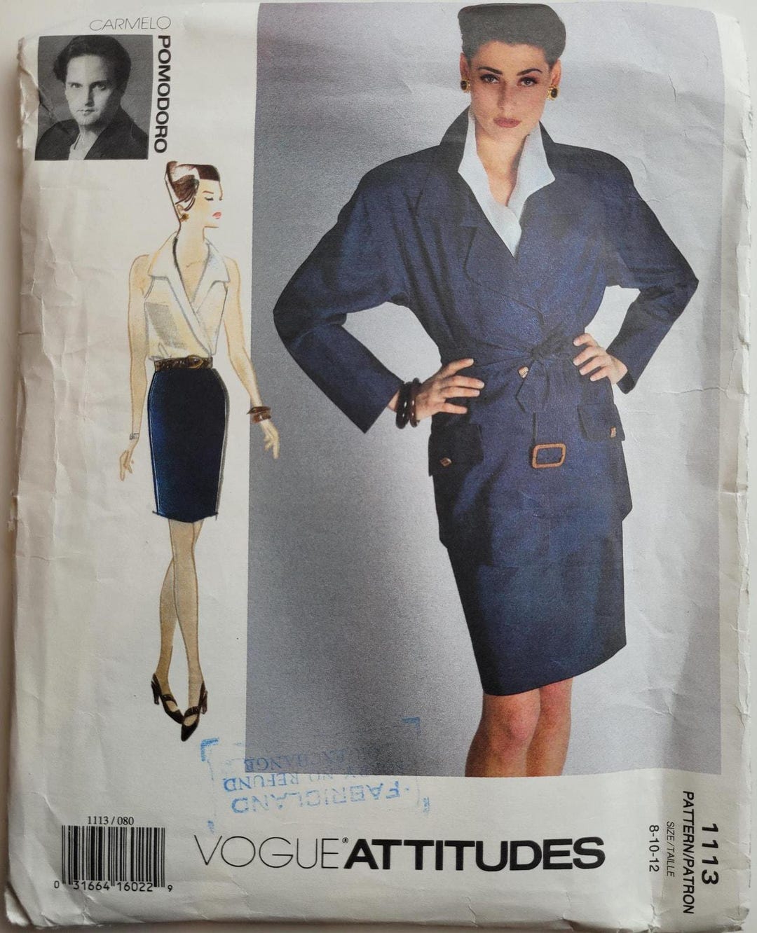 Vintage Sewing Pattern for Bodysuit With Contrast Collar, Below Hip ...