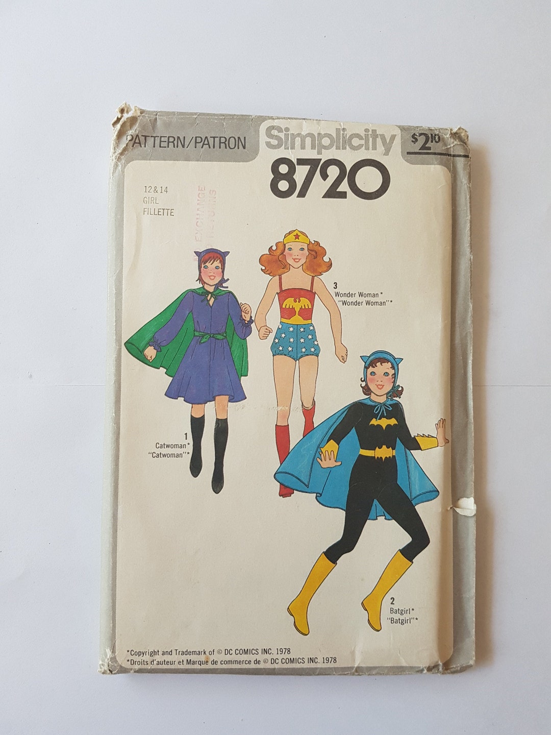 UNCUT Wonder Woman Costume Pattern - Size 10 Sewing Pattern for Kids ...