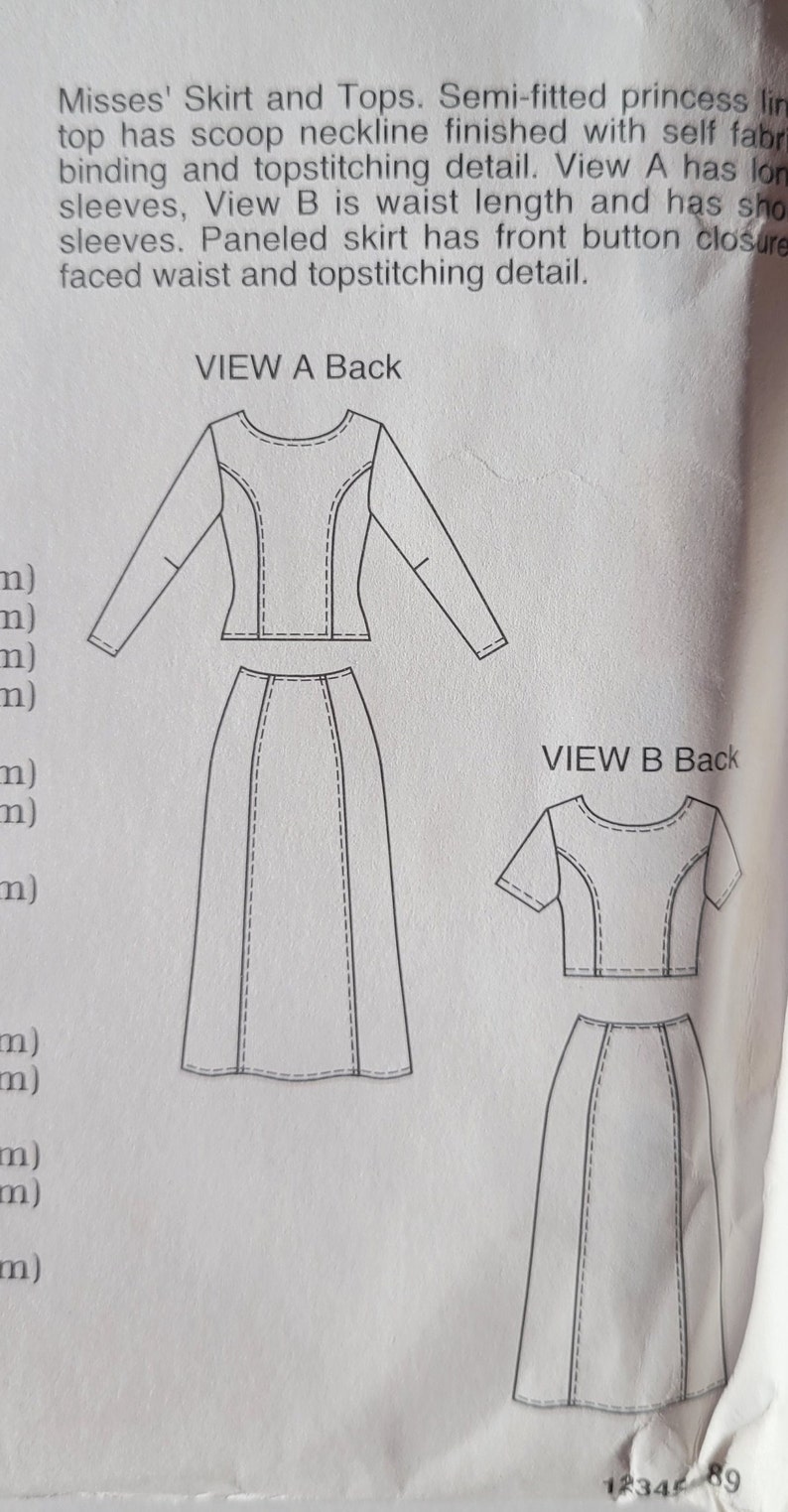 UNCUT Sewing Pattern for Two-piece Dress Paneled Skirt & - Etsy