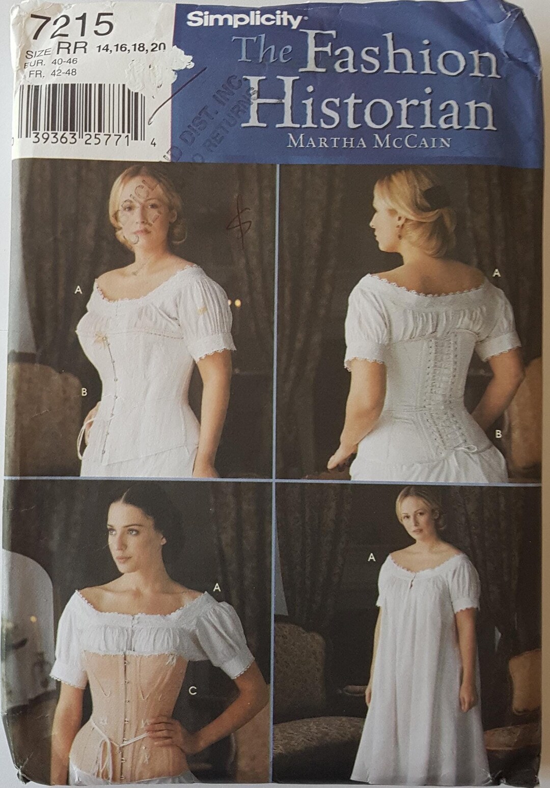 UNCUT Sewing Pattern for Historical Corset and Chemise Civil War Era ...