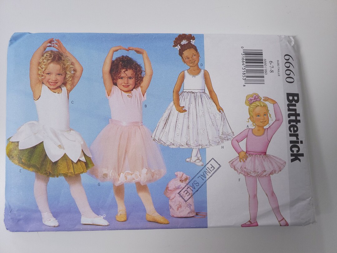 Girl's Tutu and Leotard Pattern - UNCUT Sewing Pattern for Bodysuit and ...