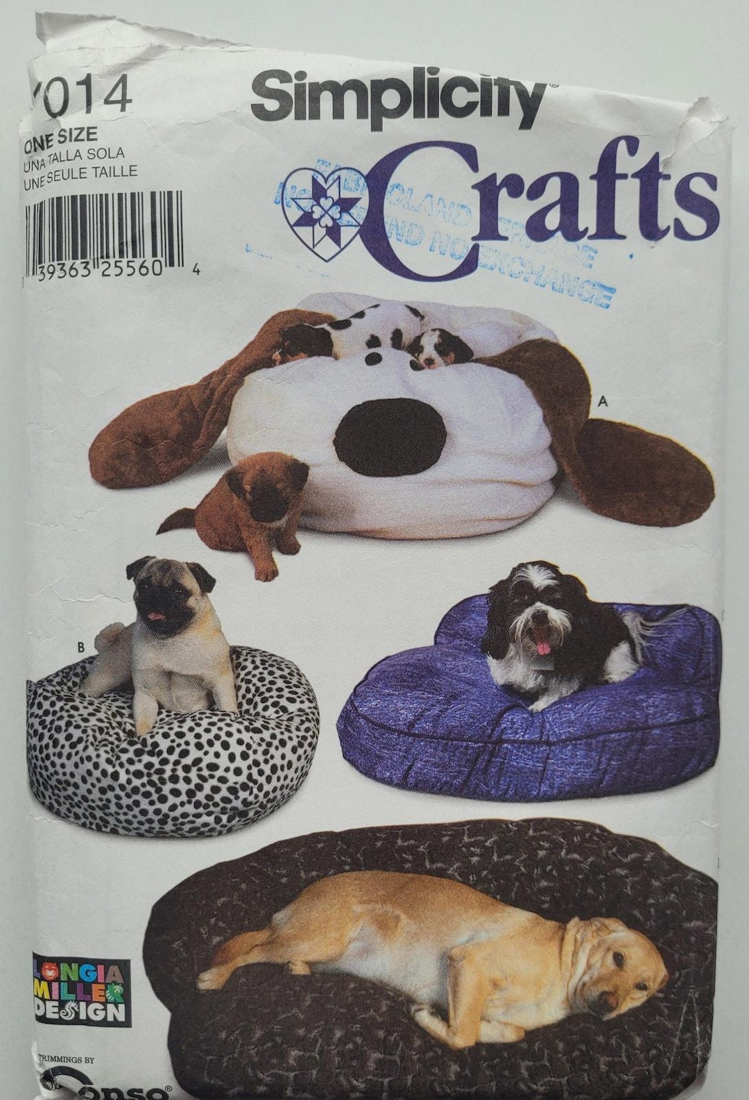 UNCUT Sewing Pattern for Pet Beds in Four Different Styles, Puppy Bed ...