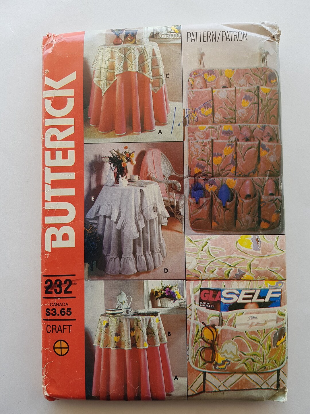 Vintage Sewing Pattern for Tablecloths, Shoe Bag, and Bed Caddy ...