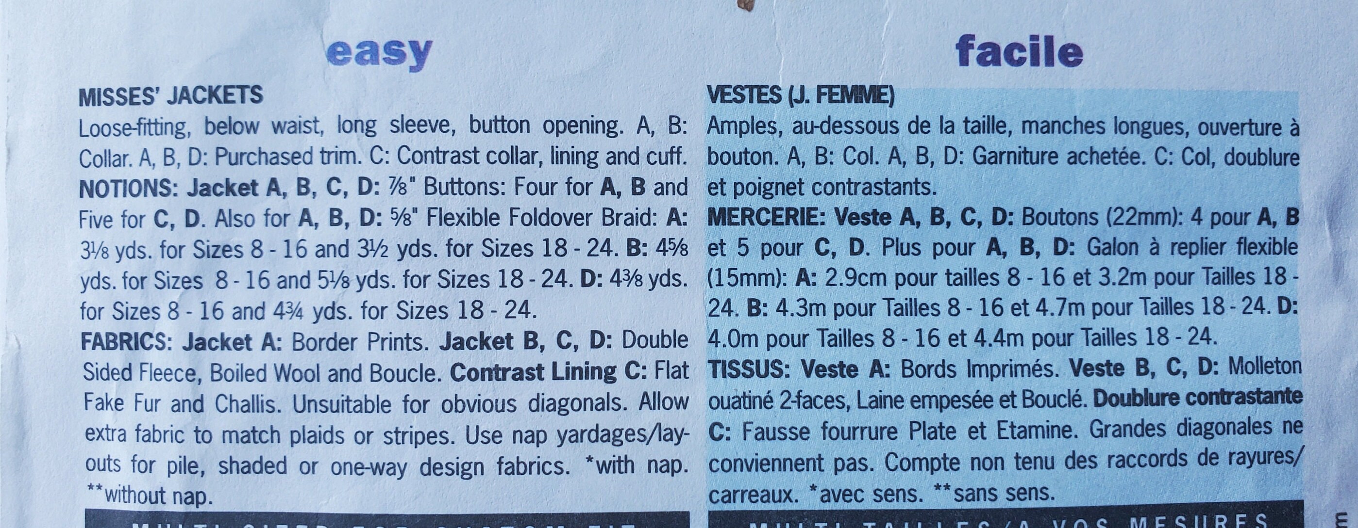 Jacket Pattern Sewing Pattern for Woman's Loose-fitting - Etsy Canada