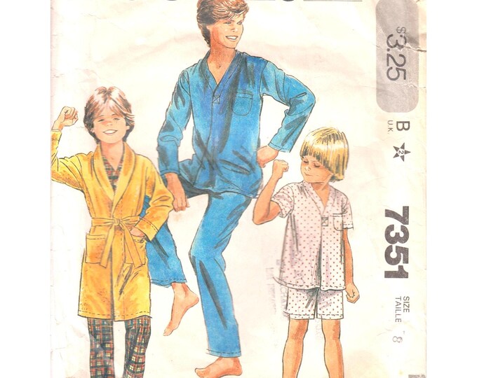 Kids' Robe Pattern, Size 8 Sewing Pattern for Child's Pajamas ...
