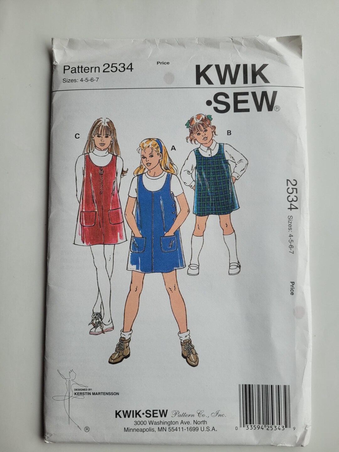 Children's Sewing Pattern for A Line Jumper With Patch Pockets - Size 4 ...