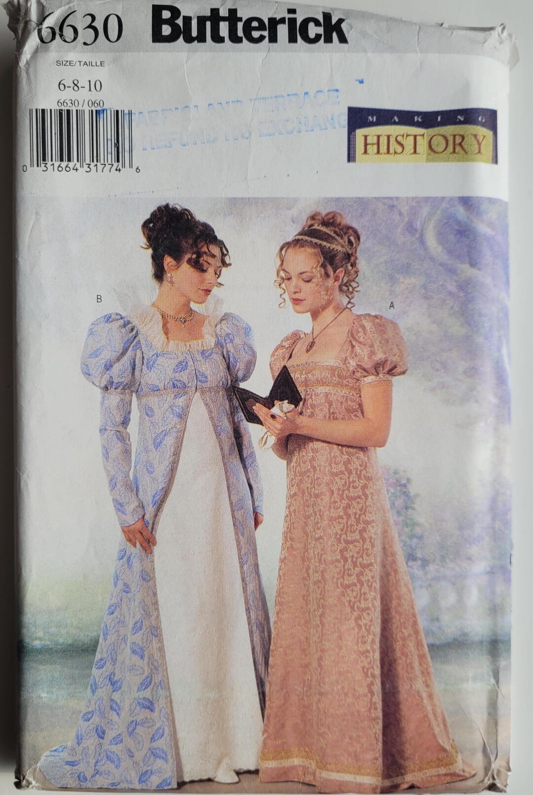 Sewing Pattern for Historical/regency Lined Coat and Empire Waist Gown ...