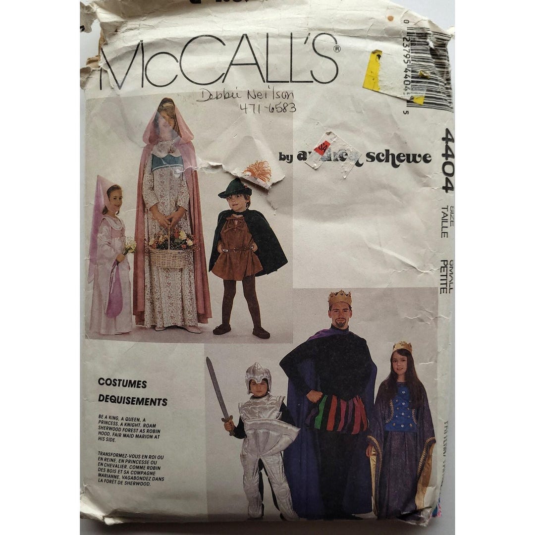 Adult Medieval Costume Pattern - Sewing Pattern for Knight, Princess ...