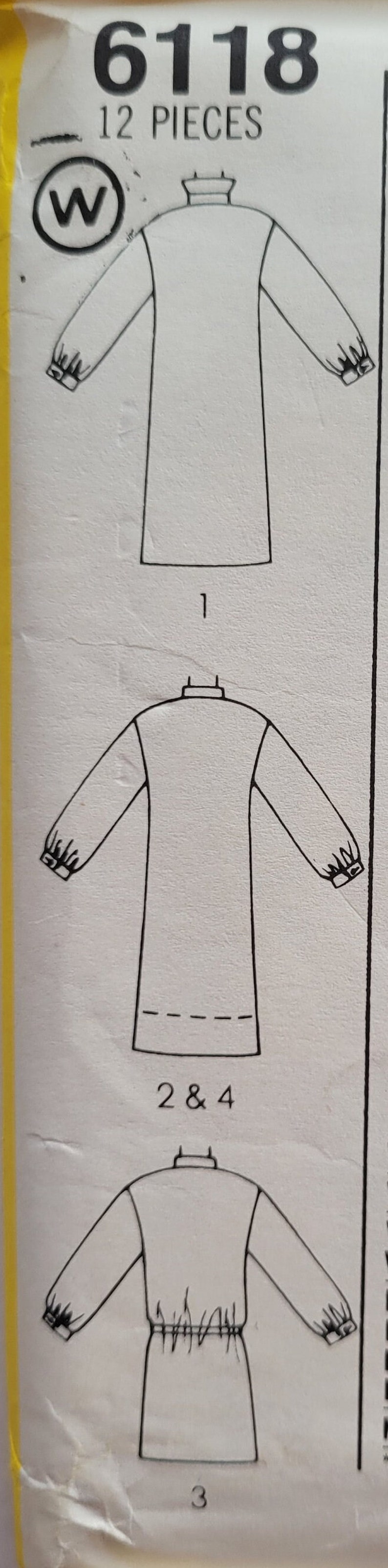 80s Vintage Sewing Pattern for Tuxedo-front Dress in Two Lengths ...