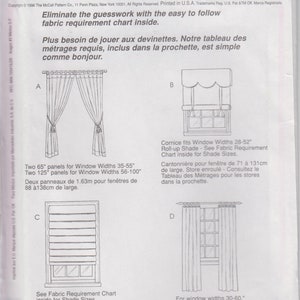 Sewing Pattern for Roman Blind, Tie Back Drape, Shaped Cornice W Roll ...