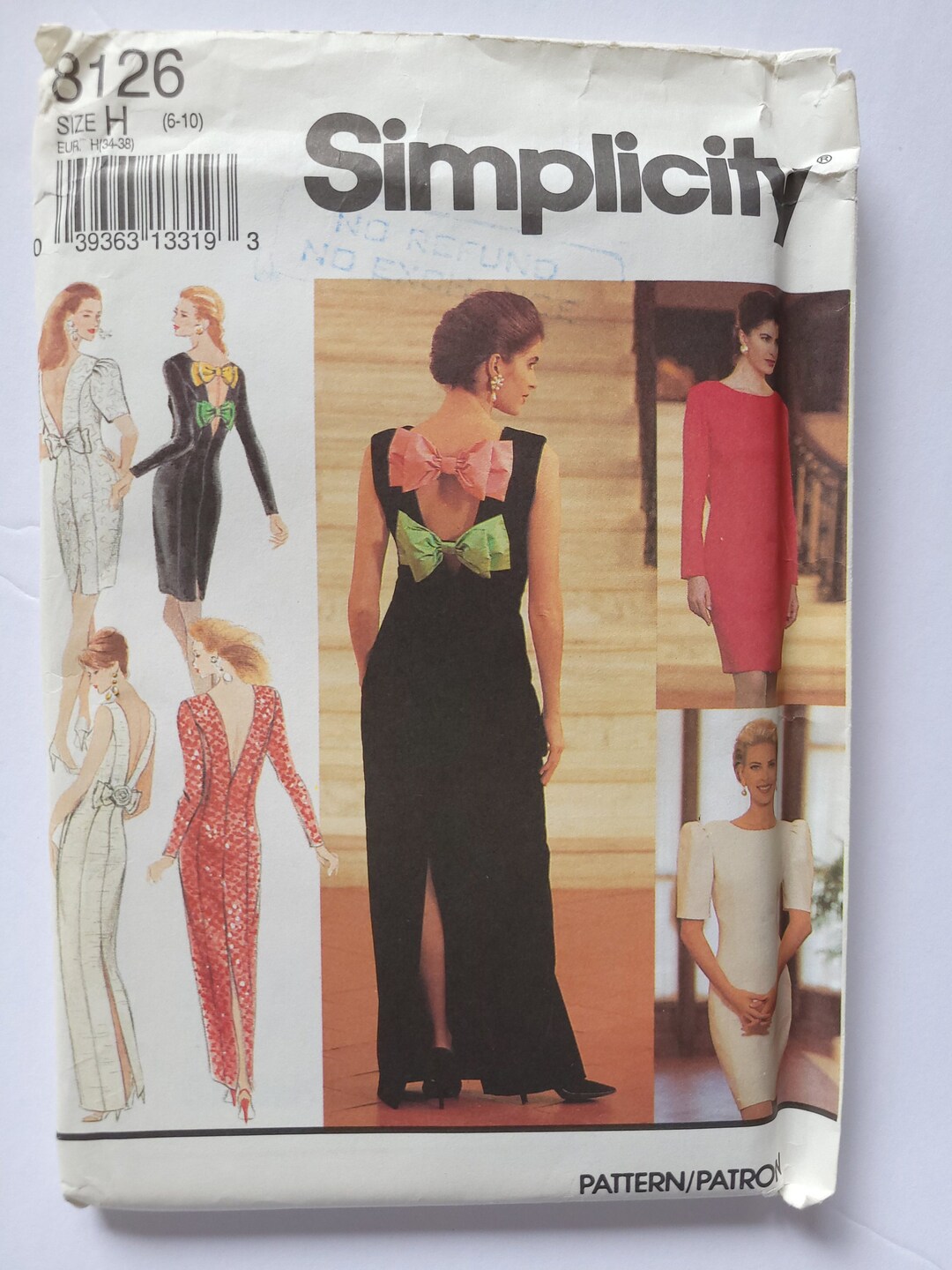 90s Dress Pattern - UNCUT Vintage Sewing Pattern for Open Back Prom or ...