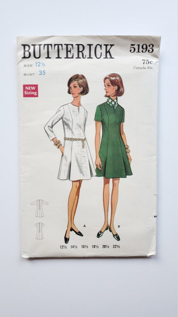 UNCUT Mod Dress Pattern Vintage Sewing Pattern for Mod Frock | Etsy