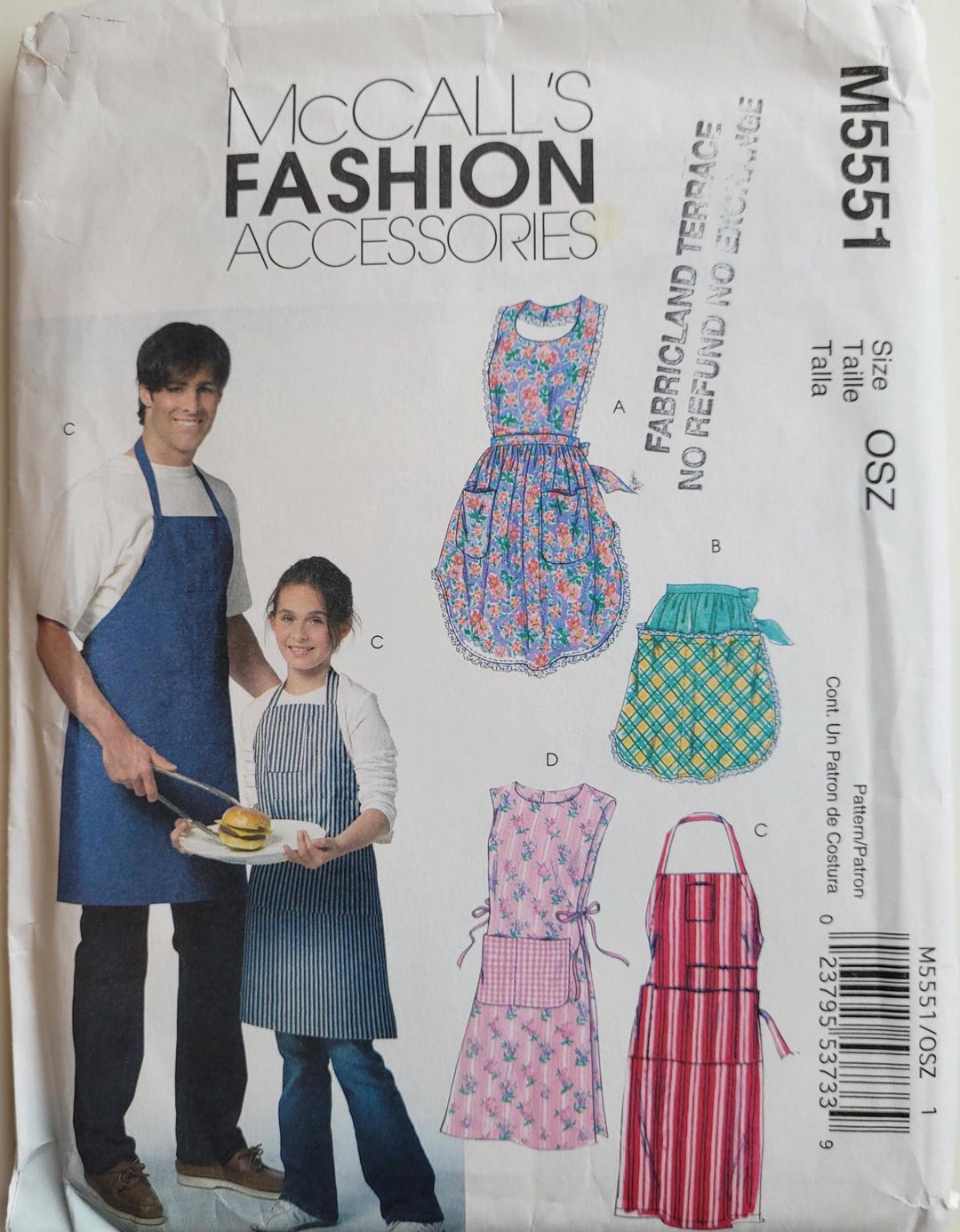 Apron Pattern - Sewing Pattern for Unisex Apron Pattern Half Apron ...