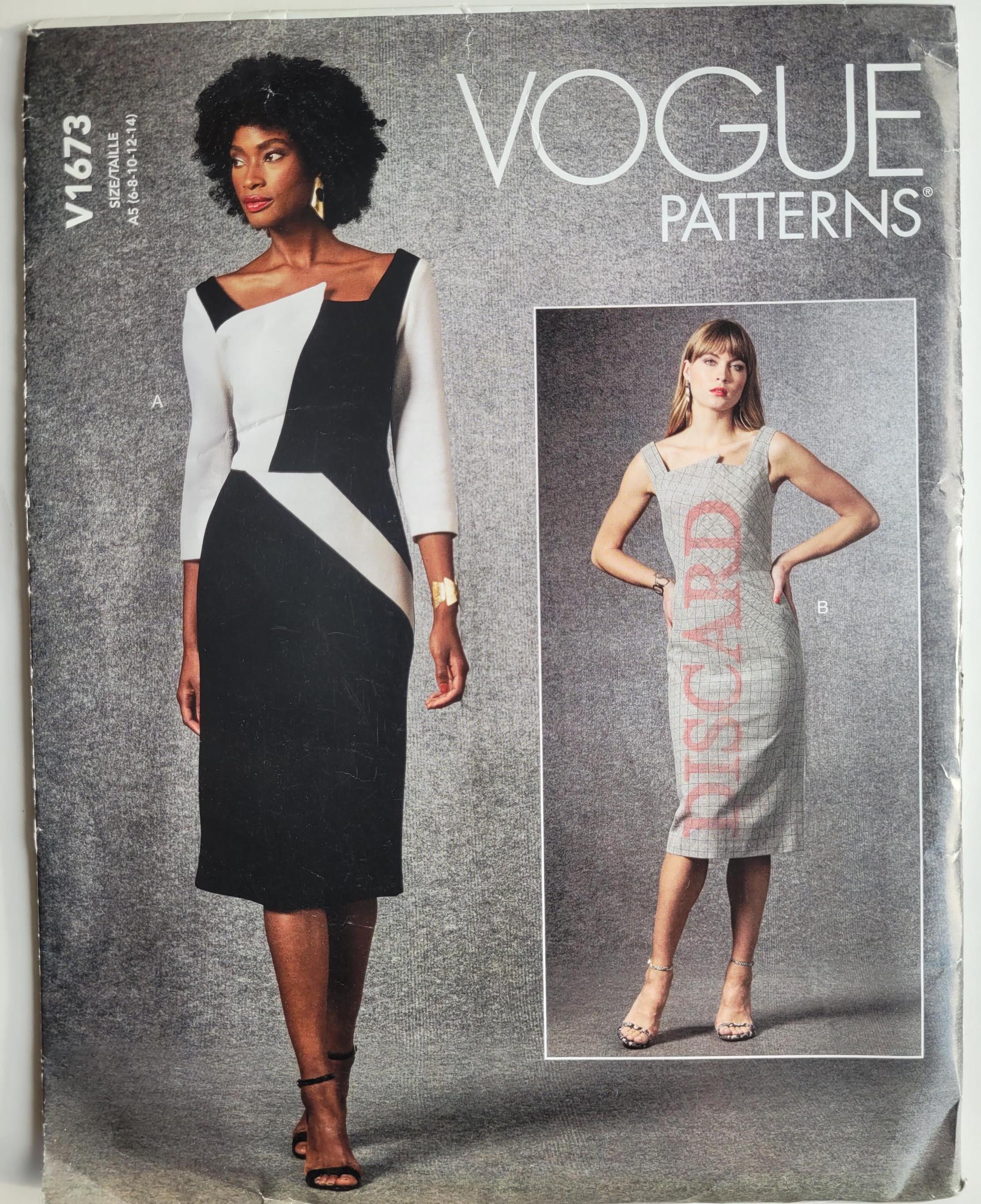 Dress Pattern - Sewing Pattern for Dress With Asymmetrical Neckline and ...
