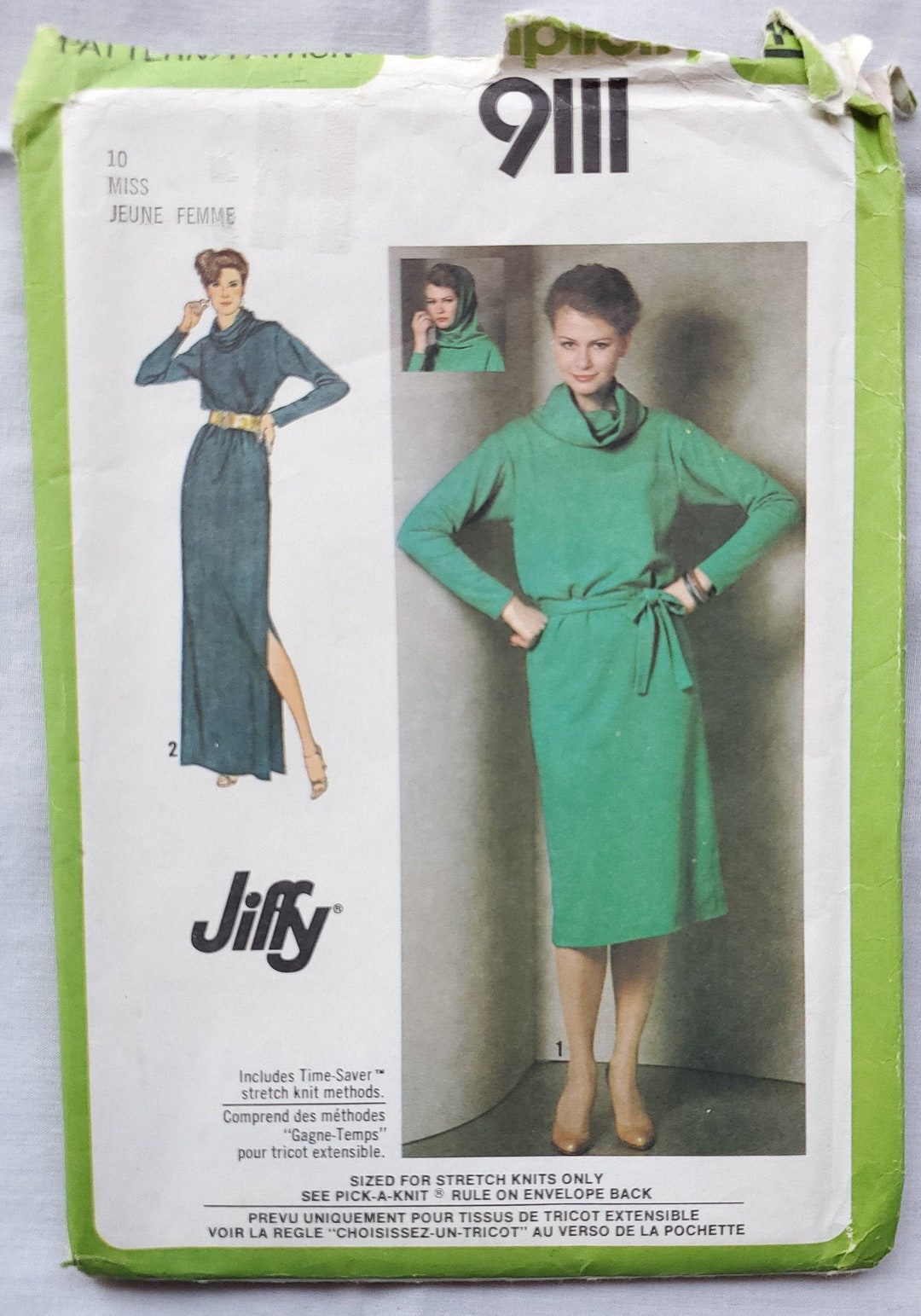 Vintage Sewing Pattern for Hooded Cowl Neck Maxi Dress Pattern - Woman ...