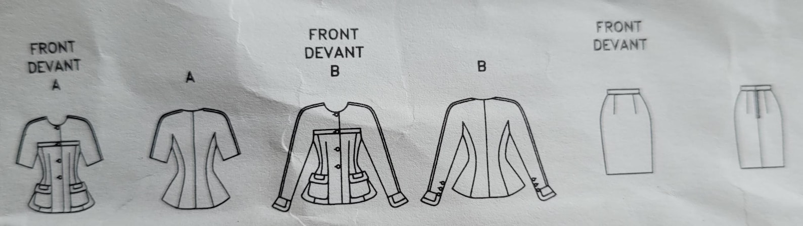 Vintage Sewing Pattern for Peplum A Line Hip Length Jacket and Straight ...