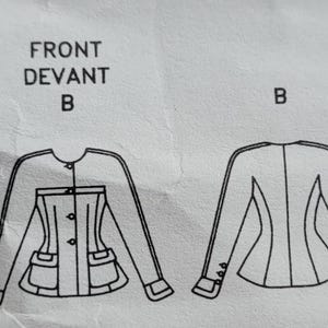 Vintage Sewing Pattern for Peplum A Line Hip Length Jacket and Straight ...