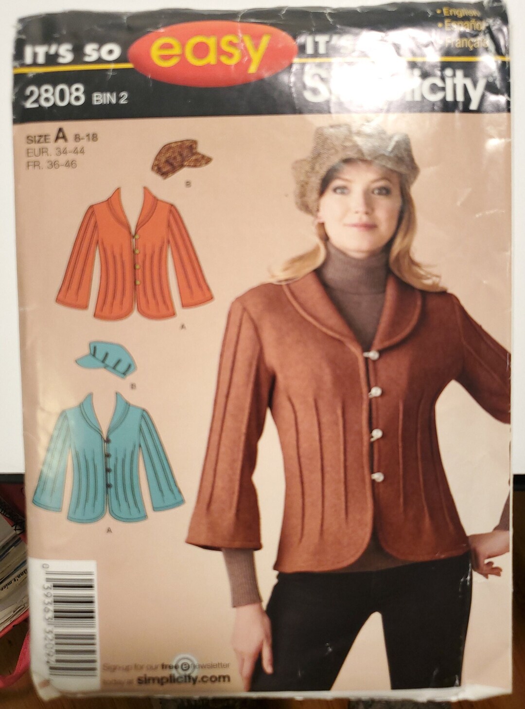 Easy Sewing Pattern for Woman's Hat and Blazer Cardigan With Shawl Collar - Sizes 8-18 - Bust 31 ...