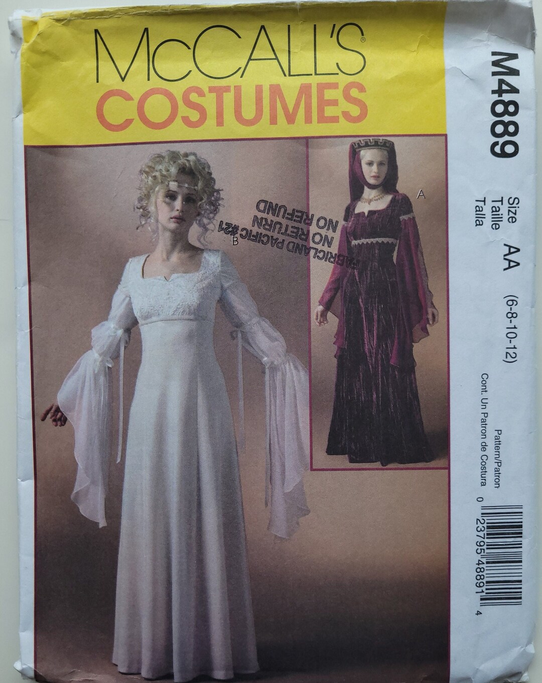 Costume Pattern - Sewing Pattern for Medieval Historical Dress With ...