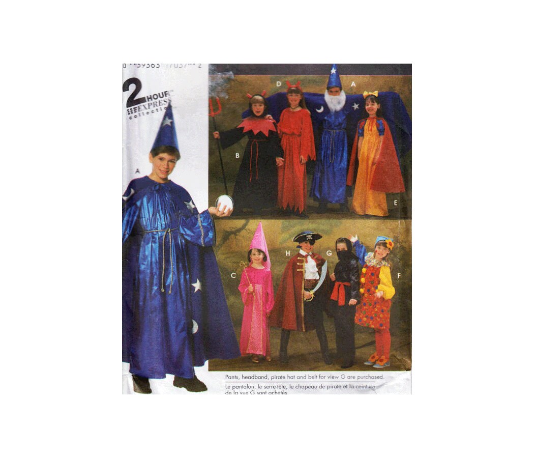 Children's Costumes Sewing Pattern UNCUT Ninja Wizard | Etsy