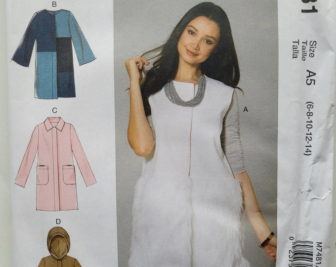 Coat Pattern - Sewing Pattern for Lined Vest and Front Snap Closing ...