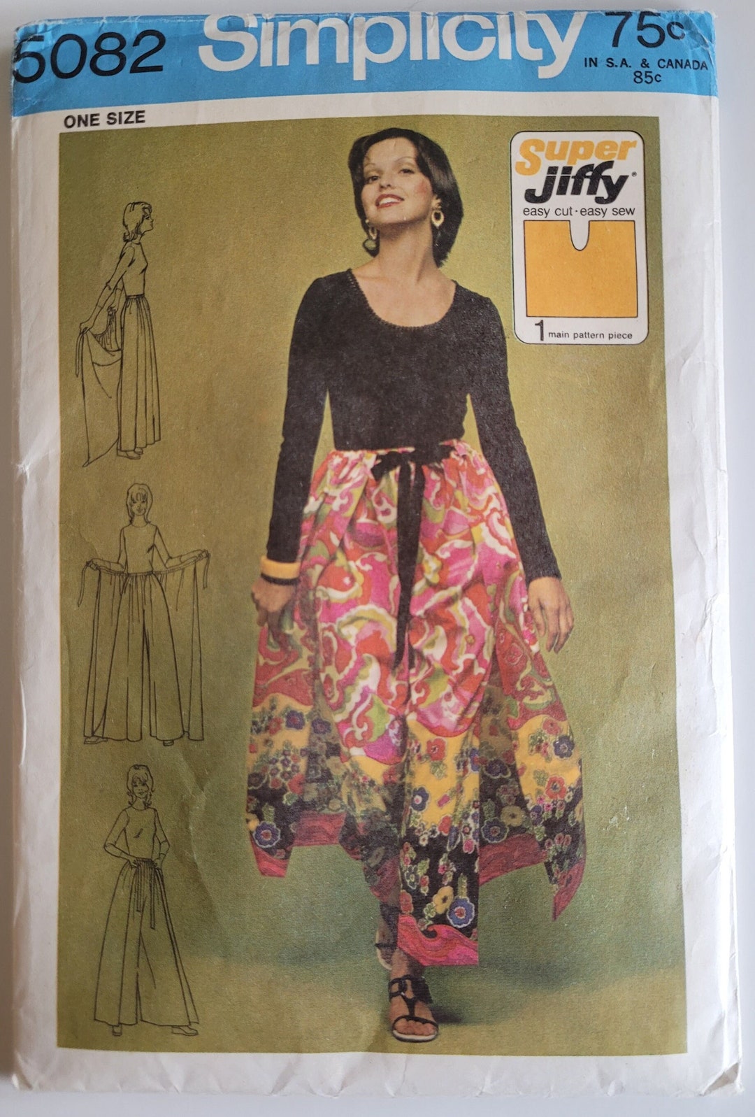 Easy Super Jiffy 70s Sewing Pattern for Wrap Pants and Tie Pantskirt ...